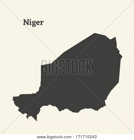 Outline Map Niger. Vector & Photo (Free Trial) | Bigstock