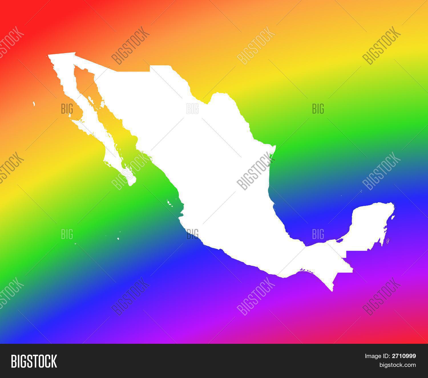 Mexico Map On Rainbow Image & Photo (Free Trial) | Bigstock
