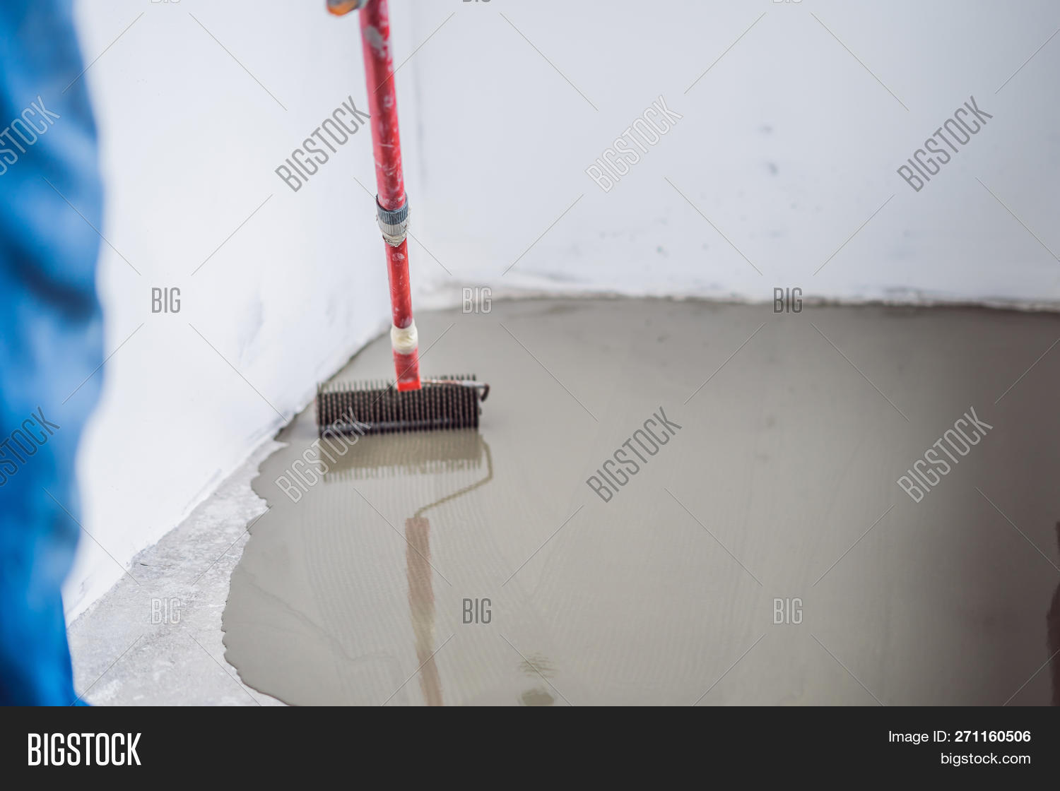 Plasterer During Floor Image & Photo (Free Trial) | Bigstock