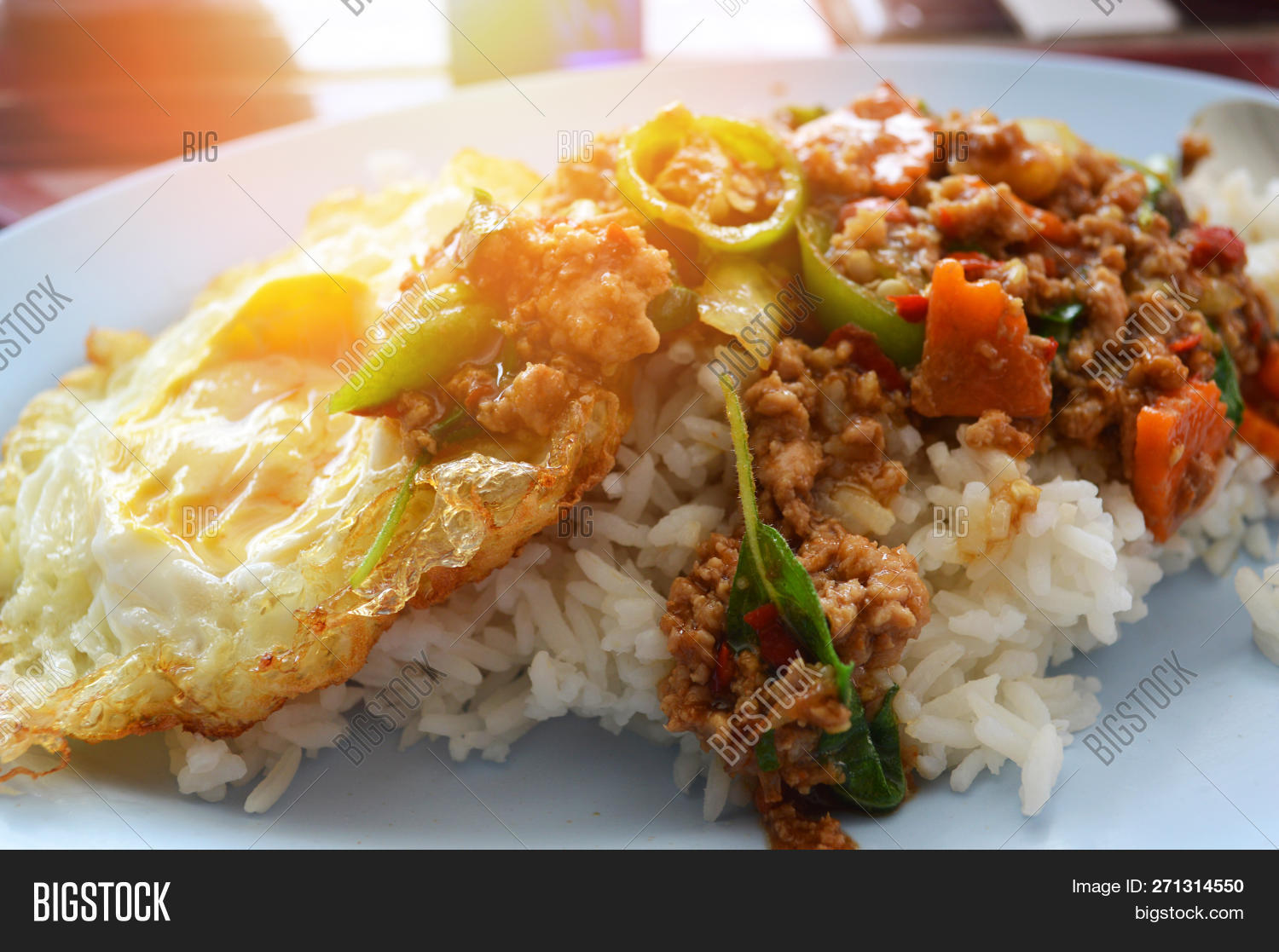 Stir Fried Pork Basil Image And Photo Free Trial Bigstock