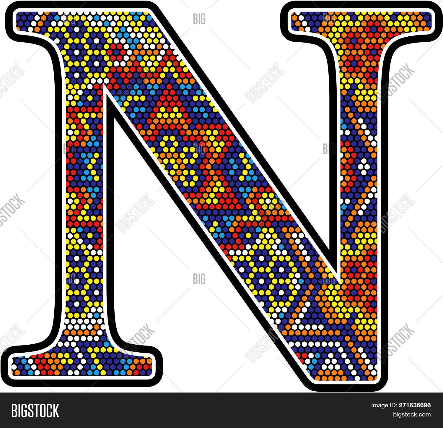 Initial N Colorful Vector & Photo (Free Trial) | Bigstock