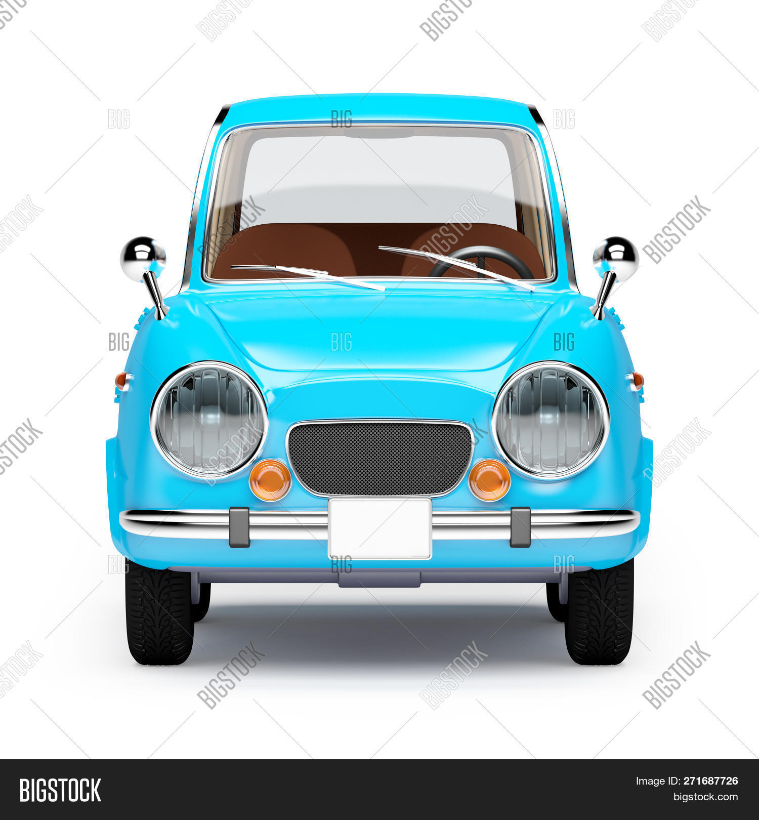 Retro Car Blue 60s Image & Photo (Free Trial) | Bigstock