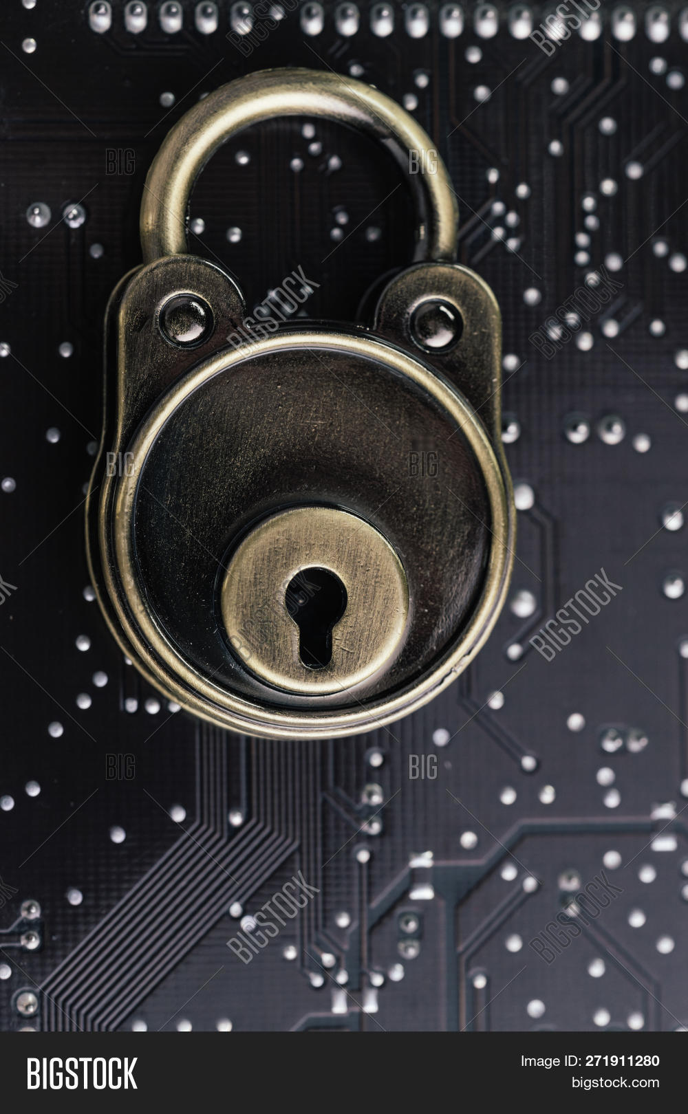 Lock Pad On Dark Black Image & Photo (Free Trial) | Bigstock