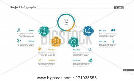 Four Points Process Chart Slide Template. Business Data. Flow, Diagram ...
