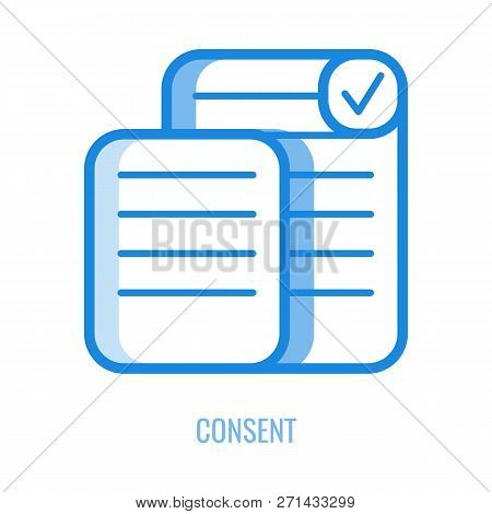 Consent Line Icon - Vector & Photo (Free Trial) | Bigstock