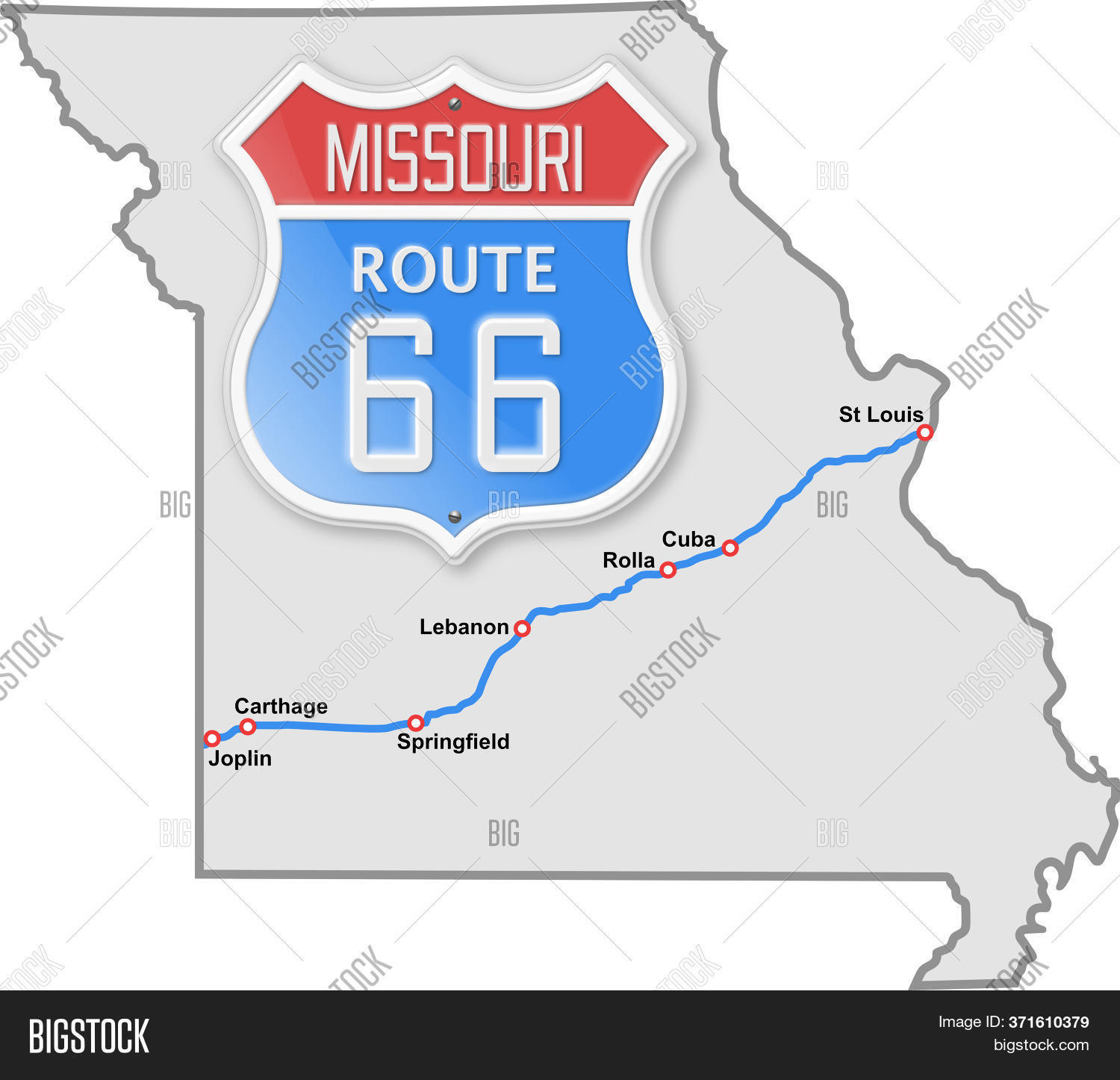 Map Missouri Showing Image & Photo (Free Trial) | Bigstock