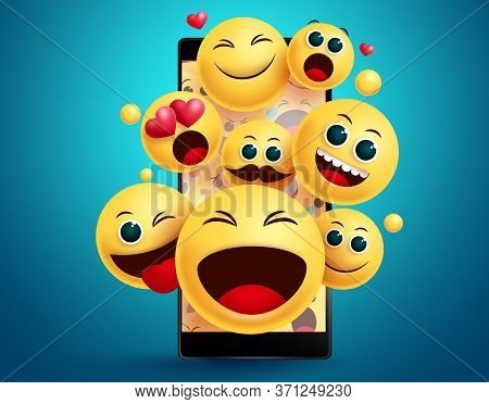 Emoji Mobile Phone Vector & Photo (Free Trial) | Bigstock
