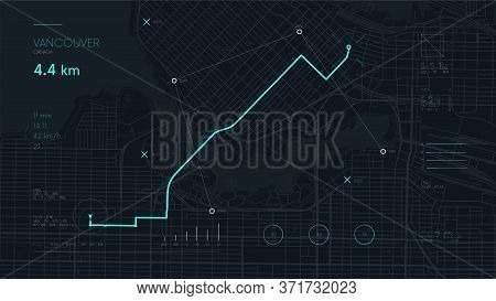 Futuristic Route Dashboard Gps Tracking Map, Navigate Mapping ...