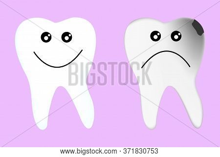 Tooth Happy Tooth Sad Vector & Photo (Free Trial) | Bigstock