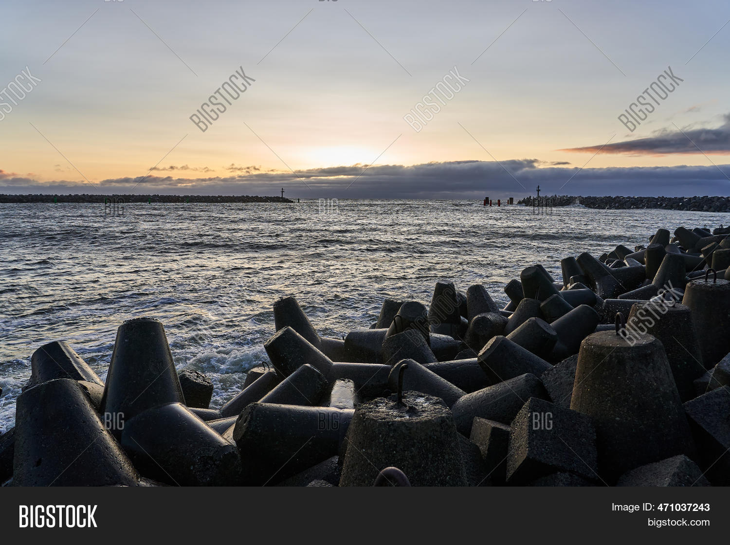 Stone Breakwater Port Image & Photo (Free Trial) | Bigstock