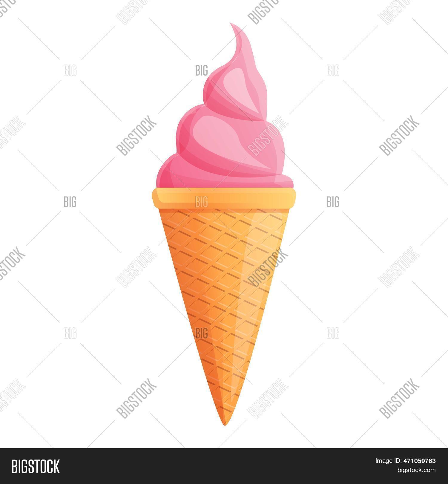 Pink Ice Cream Icon. Image & Photo (Free Trial) | Bigstock