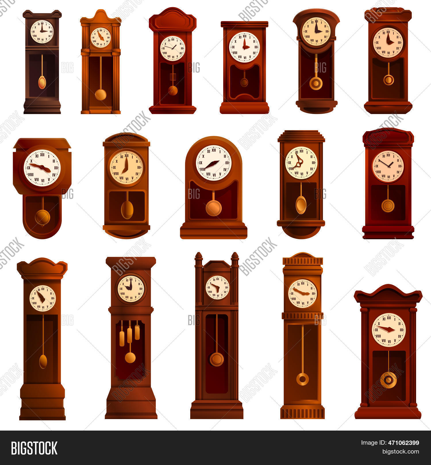 Pendulum Clock Icons Image & Photo (Free Trial) | Bigstock