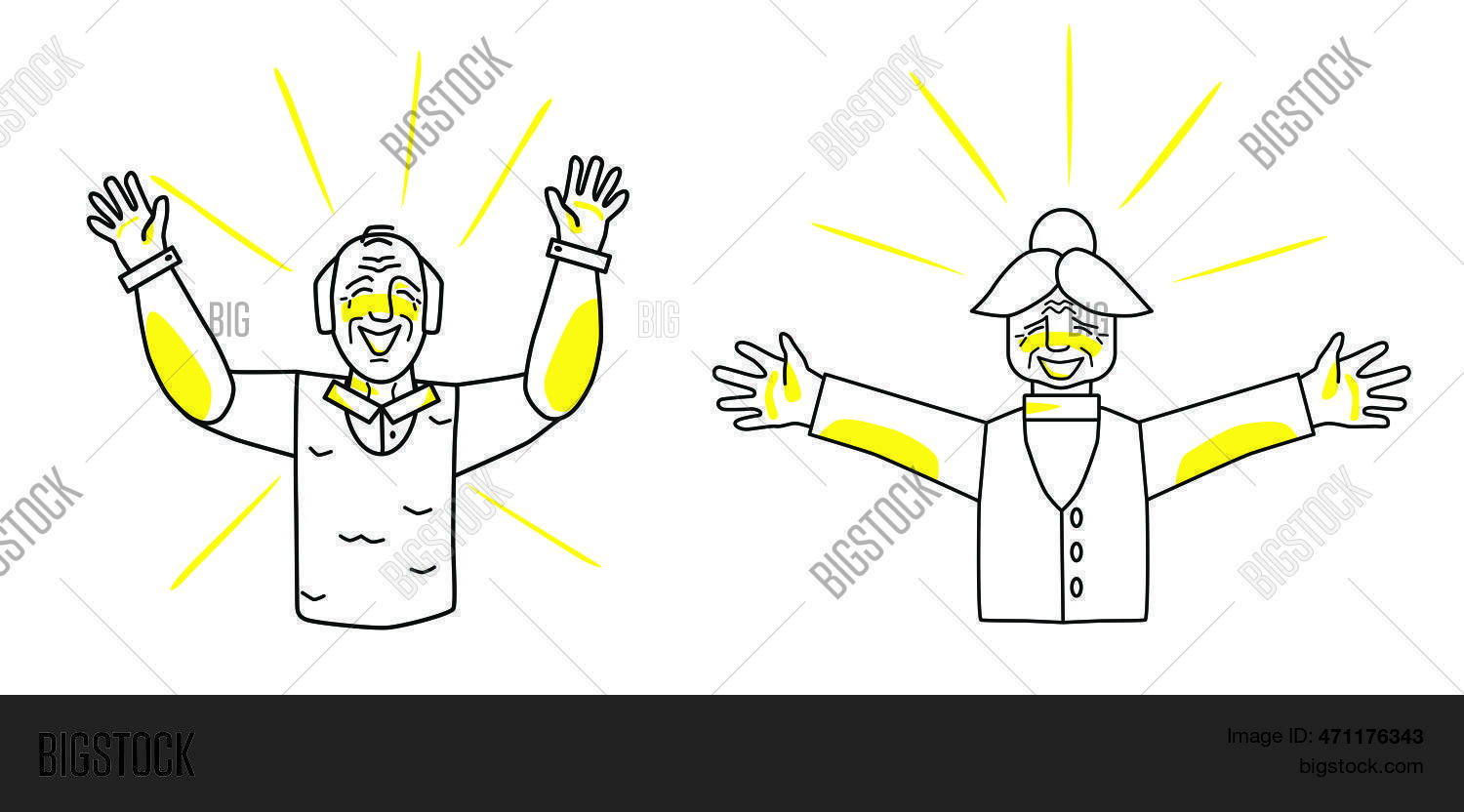 Happy Old Man Woman, Vector & Photo (Free Trial) | Bigstock