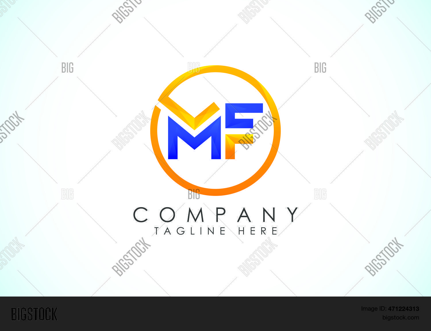 Initial Letter M F Vector & Photo (Free Trial) | Bigstock