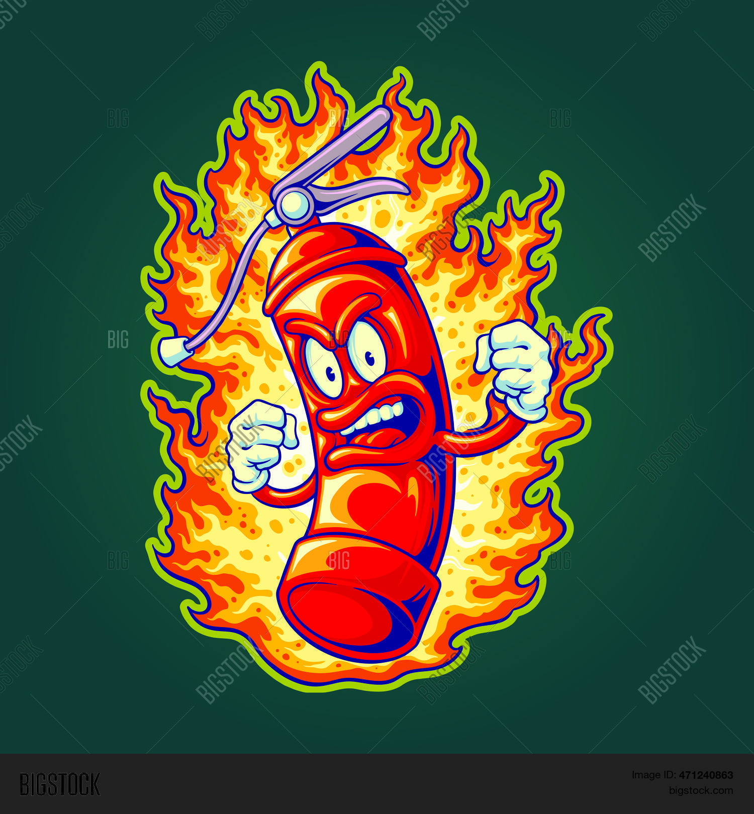 Scary Angry Flaming Vector & Photo (Free Trial) | Bigstock
