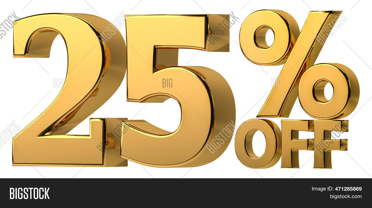 3d Golden 25 % Off Image & Photo (Free Trial) | Bigstock