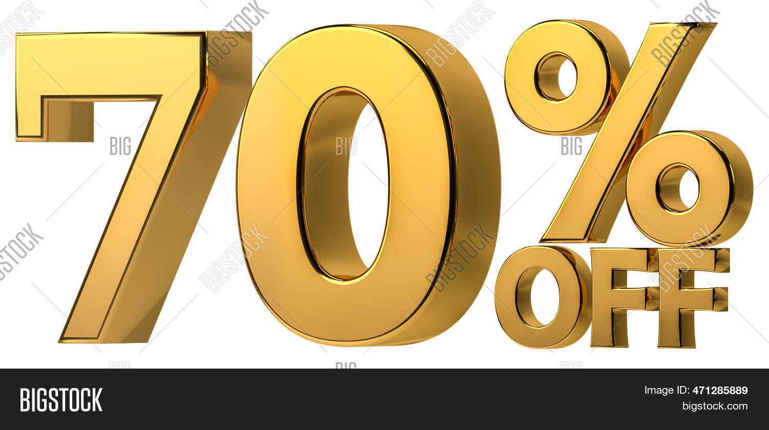 3d Golden 70 % Off Image & Photo (Free Trial) | Bigstock
