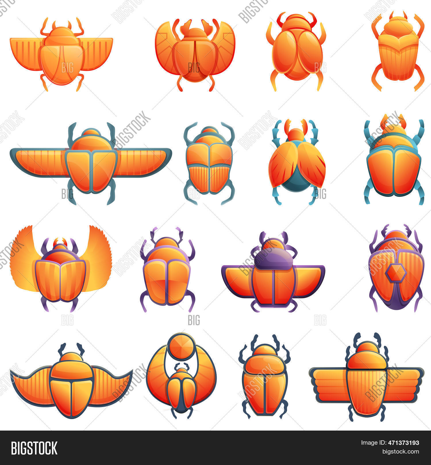Scarab Beetle Icons Image & Photo (Free Trial) | Bigstock