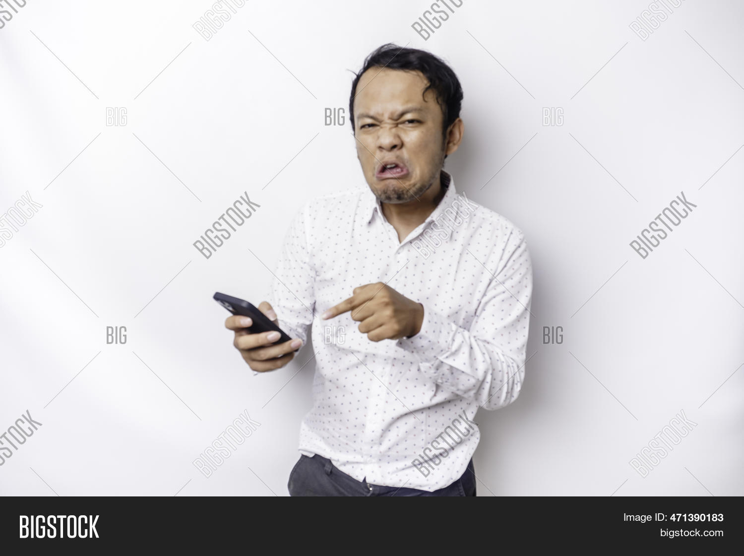 Irritated Face Expression On Phone