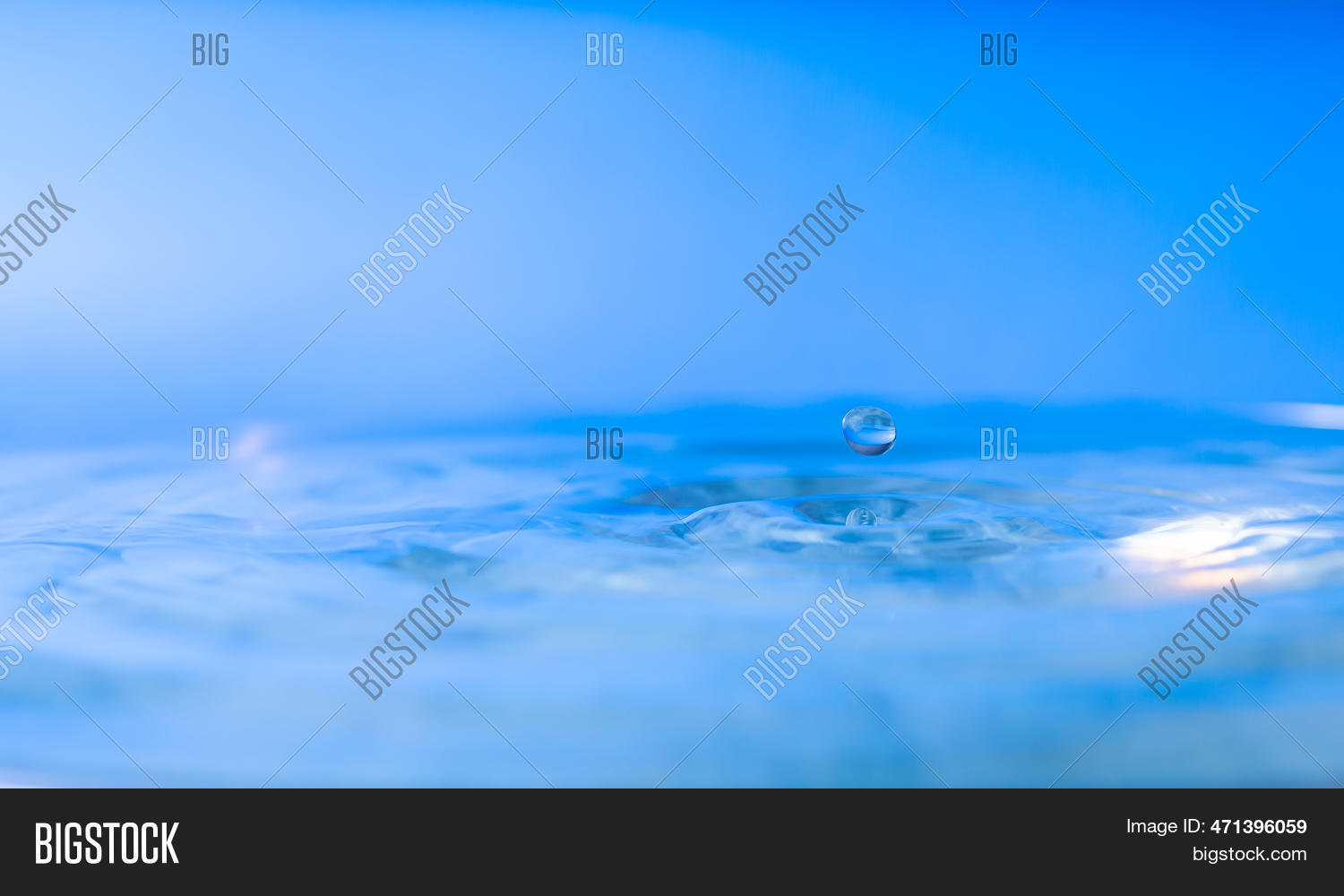 Water Droplets On Blue Image & Photo (Free Trial) | Bigstock