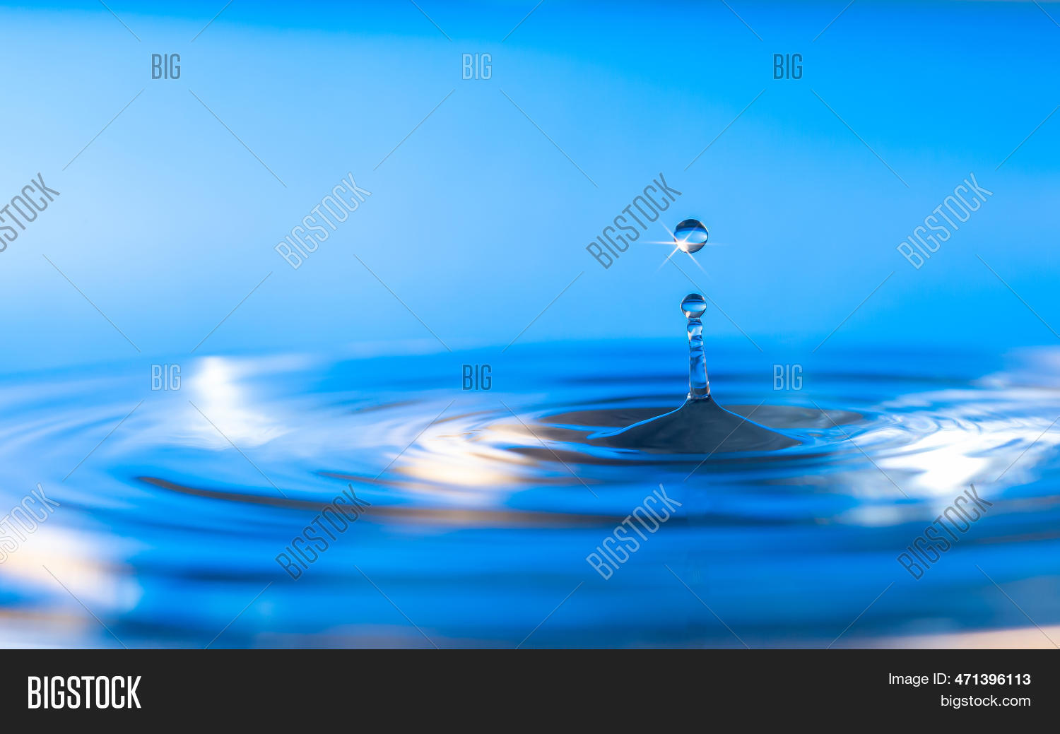 Water Droplets On Blue Image & Photo (Free Trial) | Bigstock