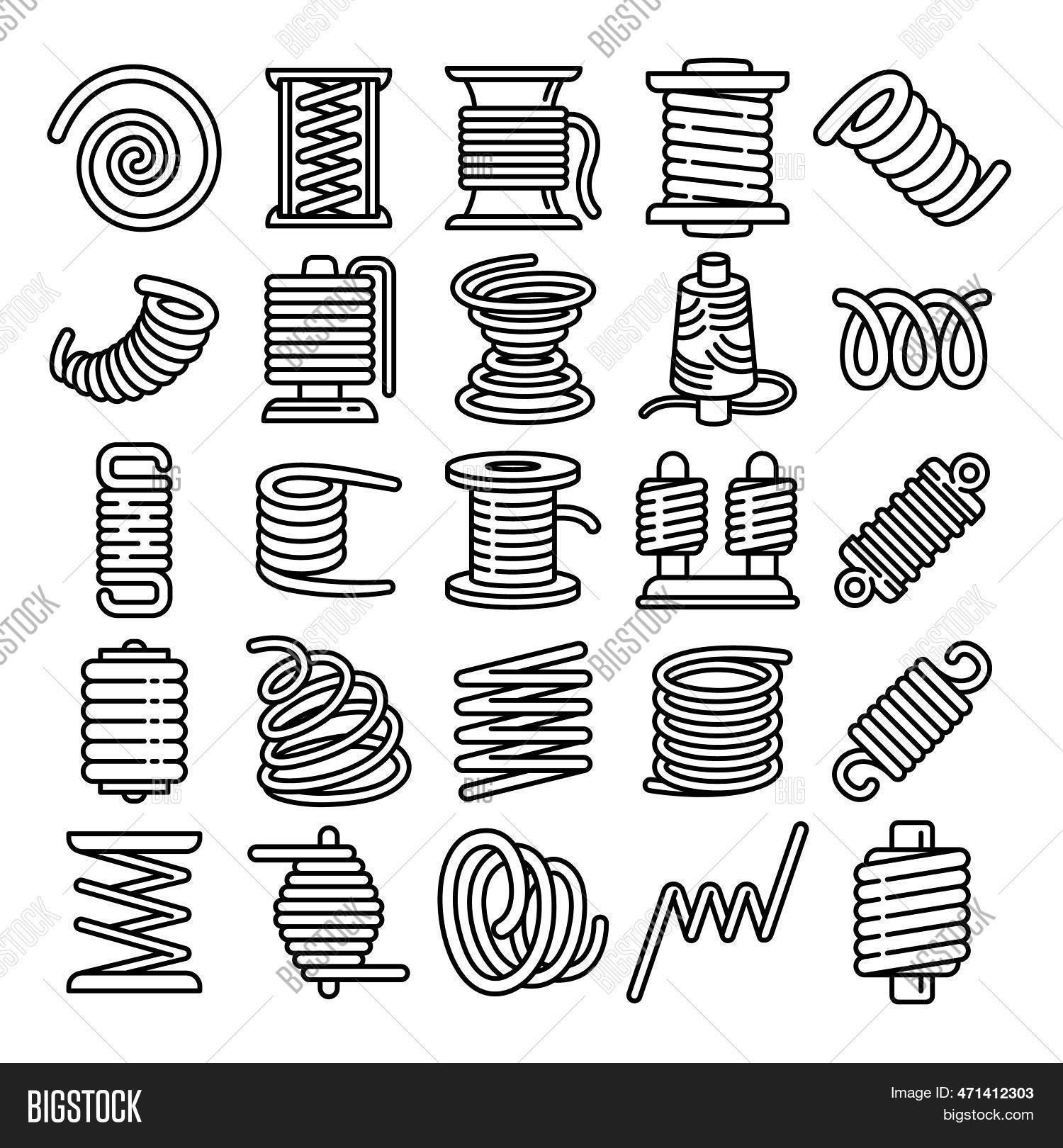 Coil Icons Set. Image & Photo (Free Trial) | Bigstock