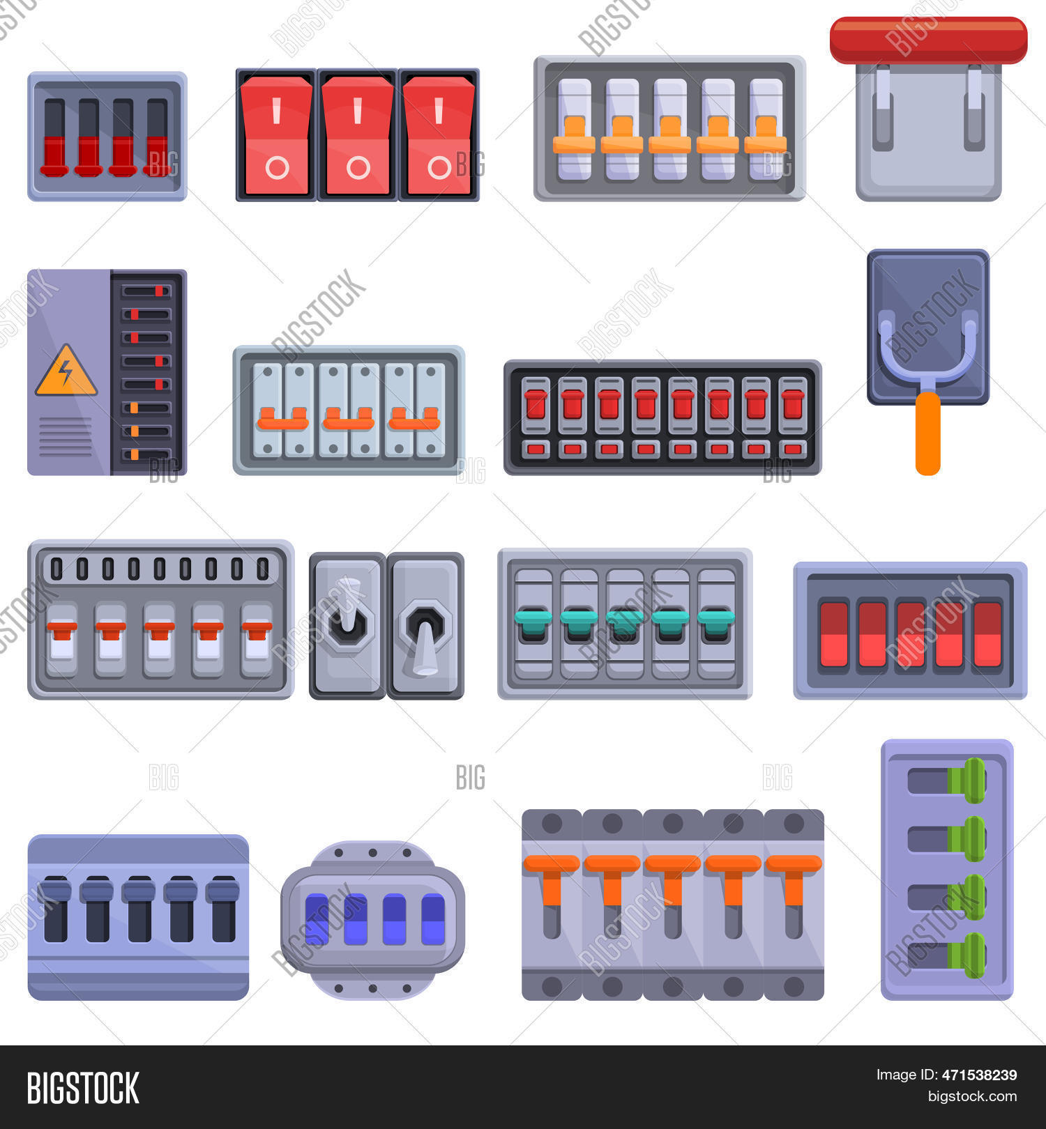 Breaker Switch Icons Image & Photo (Free Trial) | Bigstock