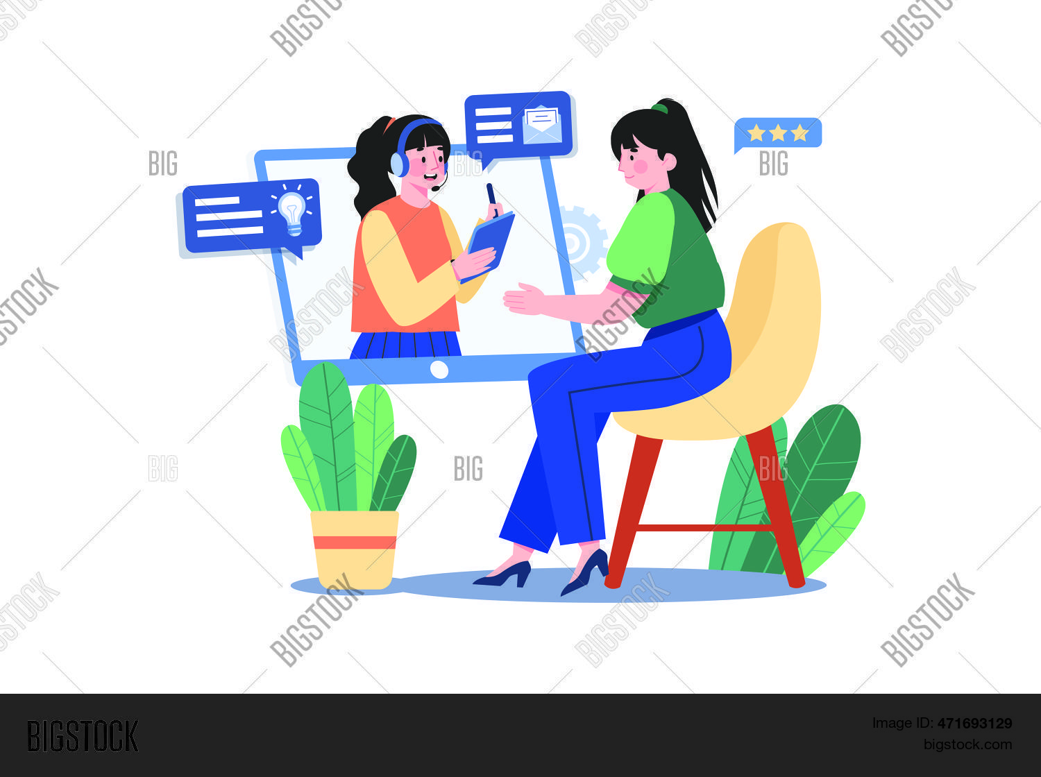 Virtual Assistant Vector & Photo (Free Trial) | Bigstock
