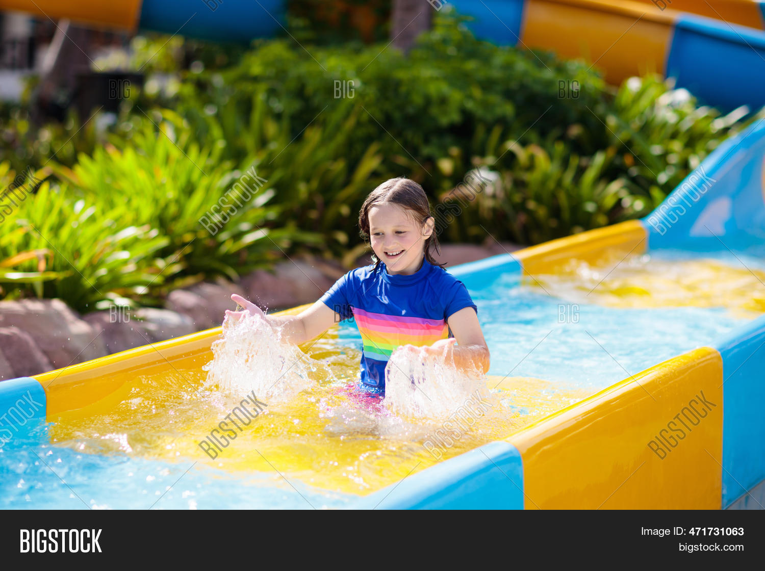 Kids On Water Slide Image & Photo (Free Trial) | Bigstock