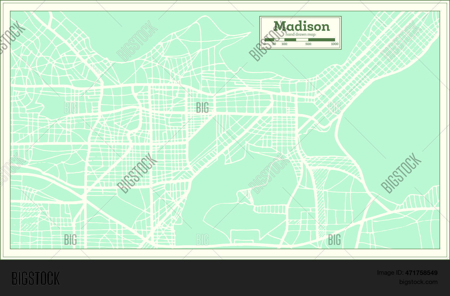 Madison Usa City Map Vector & Photo (Free Trial) | Bigstock
