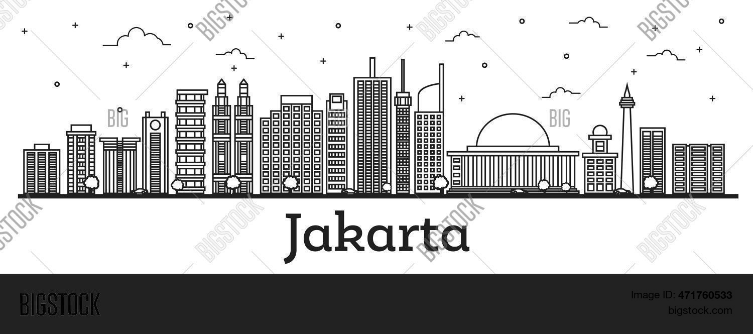 Outline Jakarta Vektörü (Ücretsiz Deneme) | Bigstock