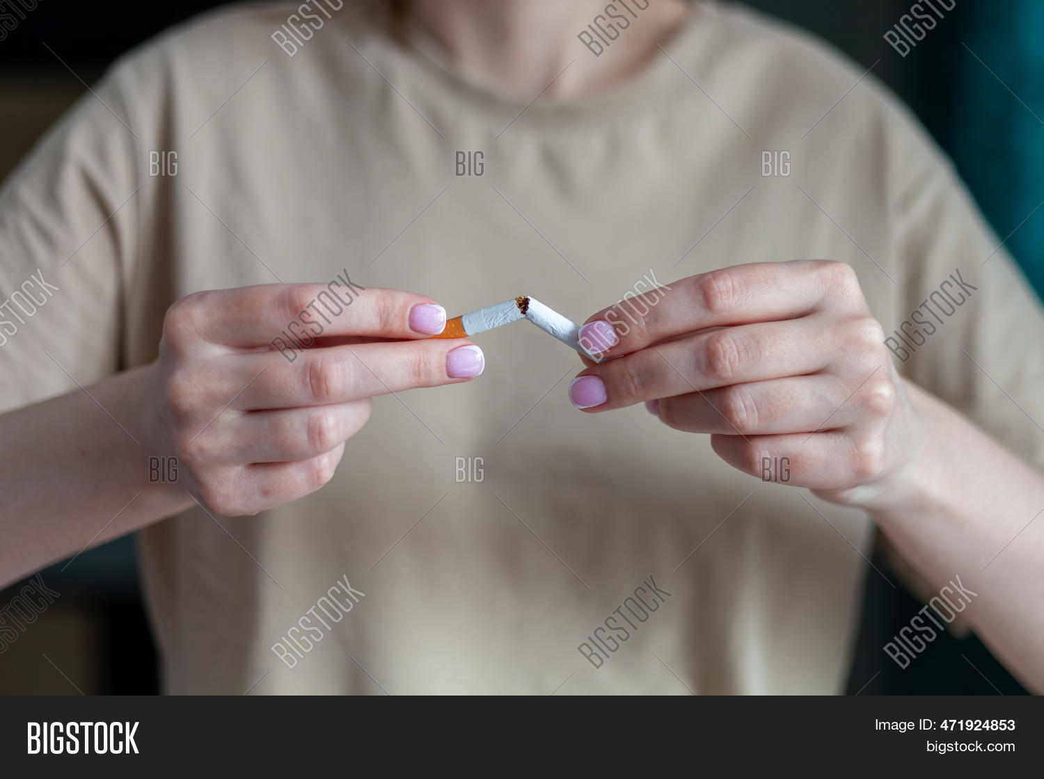 Break Cigarette. Woman Image & Photo (Free Trial) | Bigstock