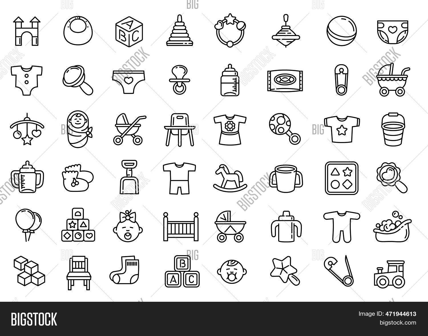 Baby Items Icons Set. Image & Photo (Free Trial) | Bigstock