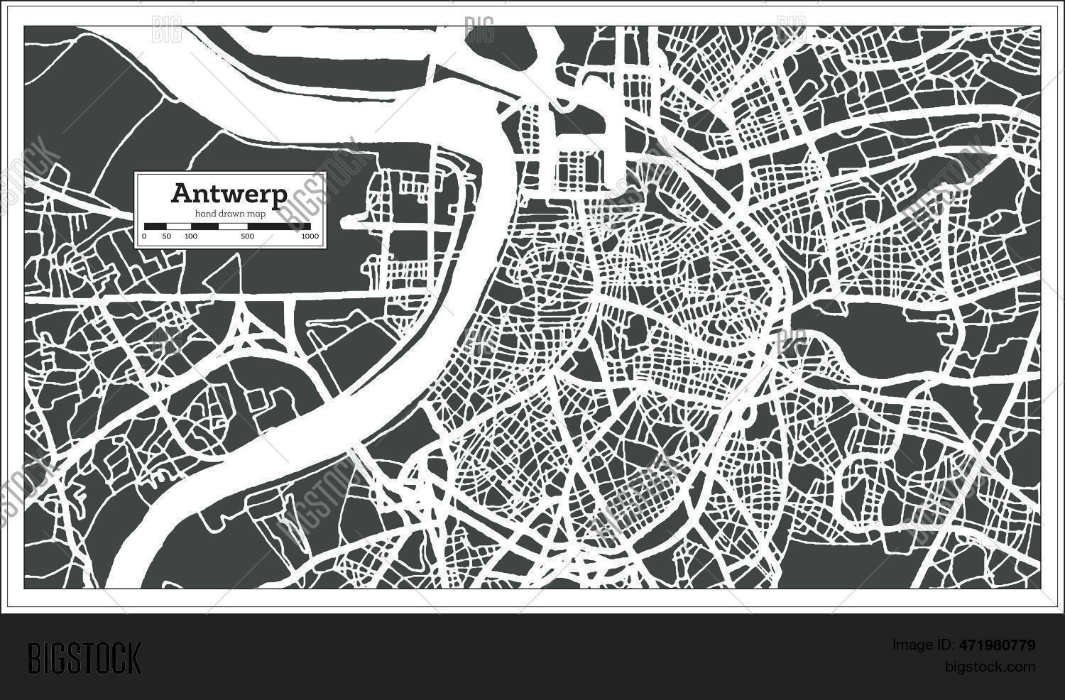 Antwerp City Map Vector & Photo (Free Trial) | Bigstock