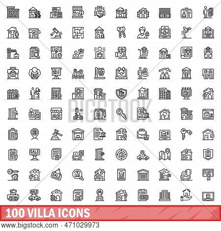 100 Villa Icons Set. Vector & Photo (Free Trial) | Bigstock
