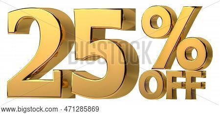 3d Golden 25 % Off Image & Photo (Free Trial) | Bigstock