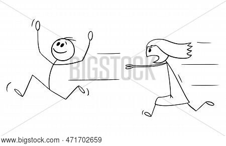 Child Girl Chasing Boy Image & Photo (Free Trial) | Bigstock