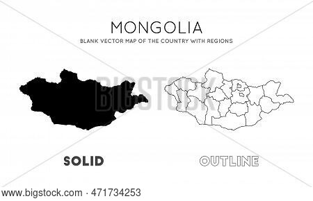 Mongolia Map. Blank Vector & Photo (Free Trial) | Bigstock