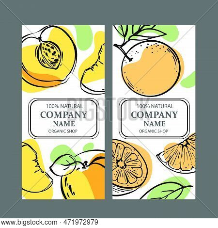 Peach Orange Labels Vector & Photo (Free Trial) | Bigstock
