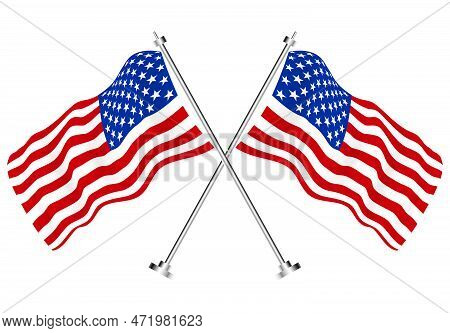 Crossed Flags Usa. Vector & Photo (Free Trial) | Bigstock