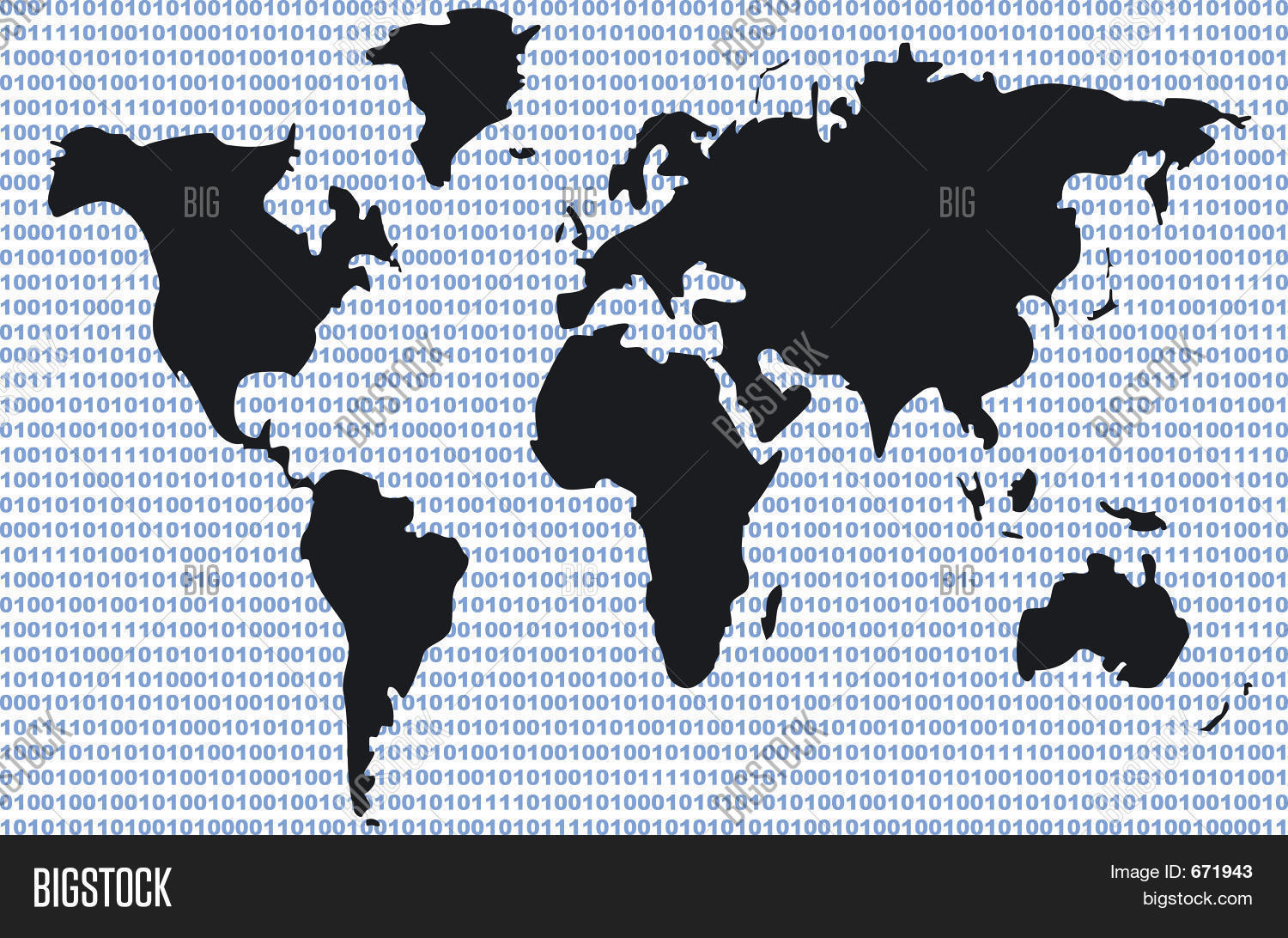 Binary Code World Map Image & Photo (Free Trial) | Bigstock