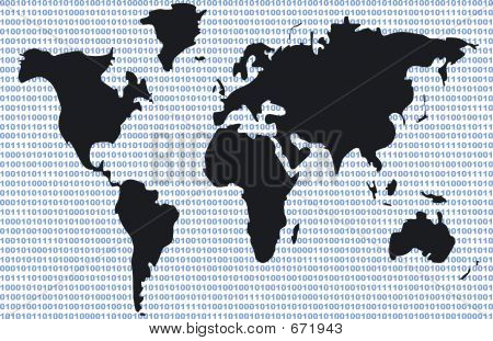 Binary Code World Map Image & Photo (Free Trial) | Bigstock