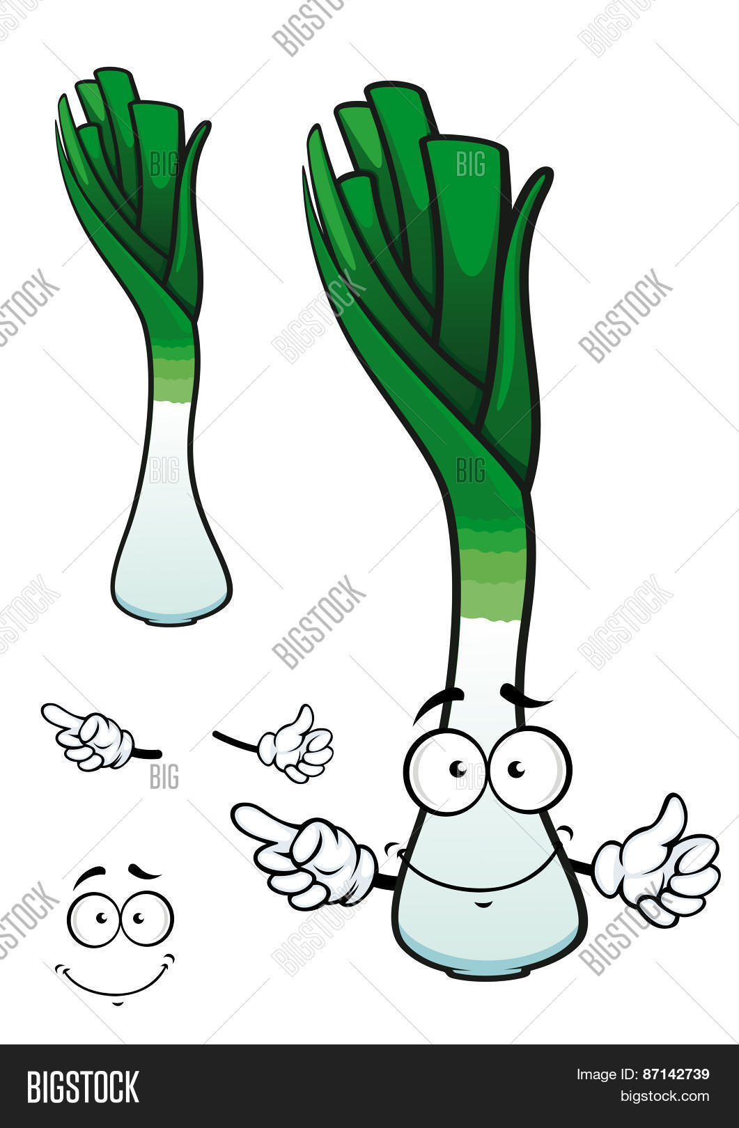 Cartoon Funny Leek Vector & Photo (Free Trial) | Bigstock
