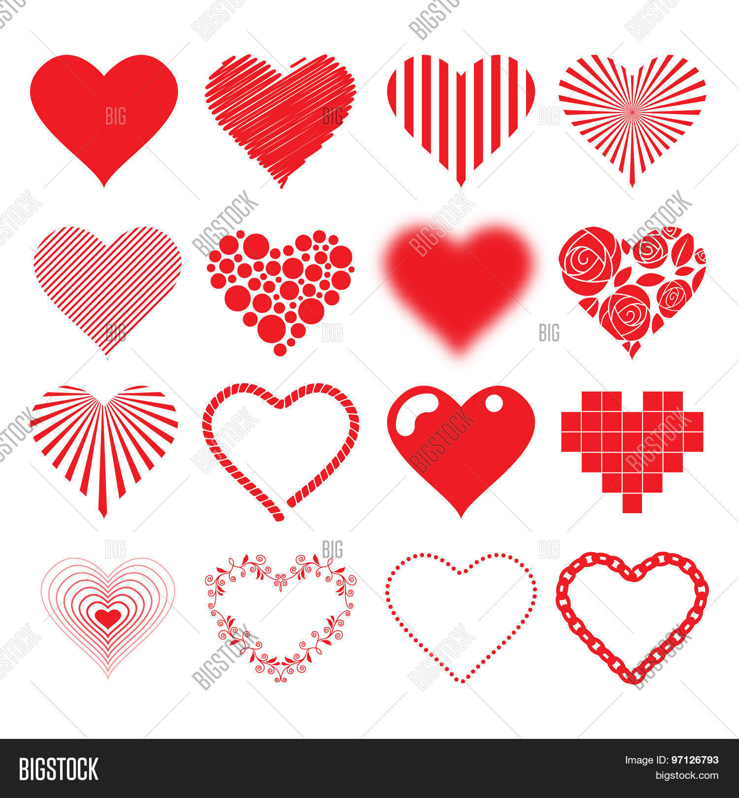 Different Hearts Vector & Photo (Free Trial) | Bigstock