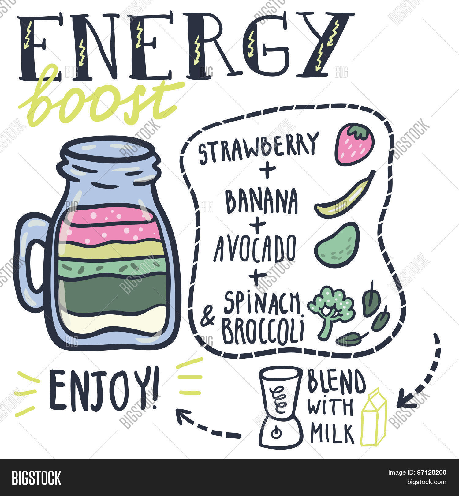 Energy Boost Smoothie Vector & Photo (Free Trial) | Bigstock