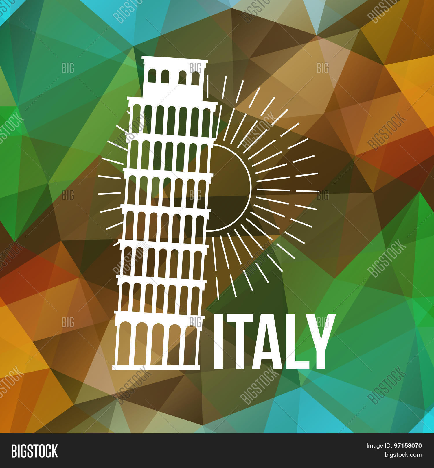 Pisa Label Logo Over Vector & Photo (Free Trial) | Bigstock