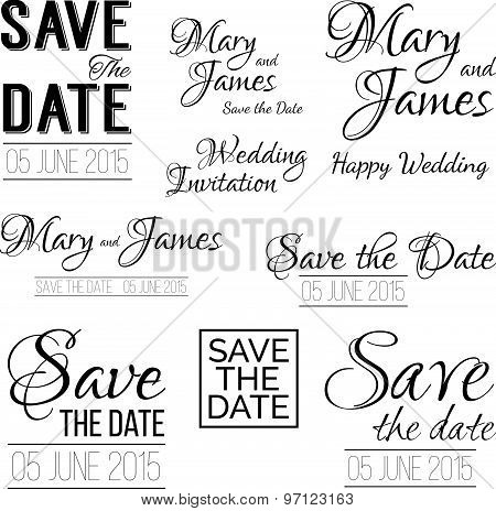 Save Date Logos. Set Vector & Photo (Free Trial) | Bigstock
