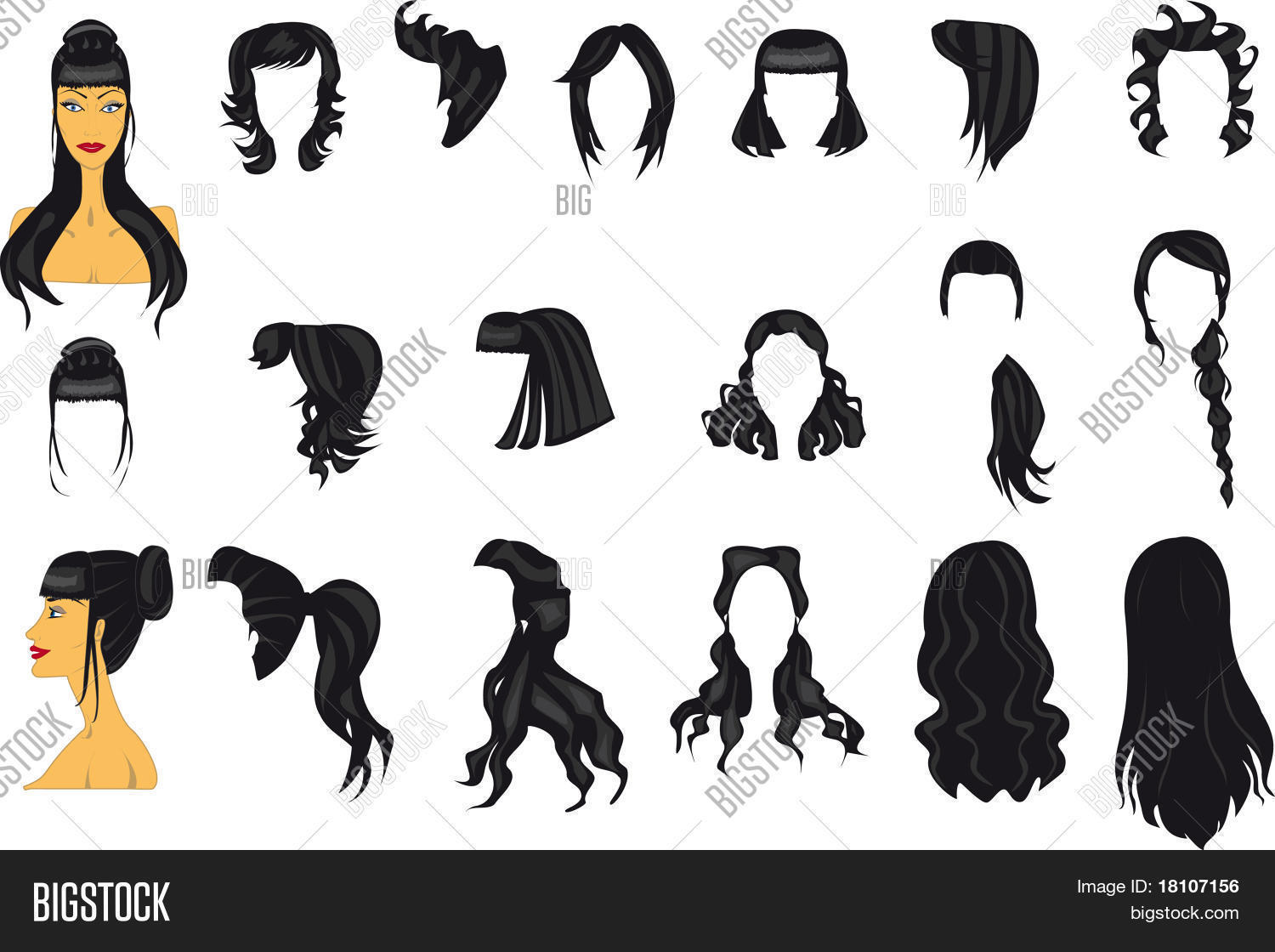 Hairstyles Vector & Photo (Free Trial) | Bigstock