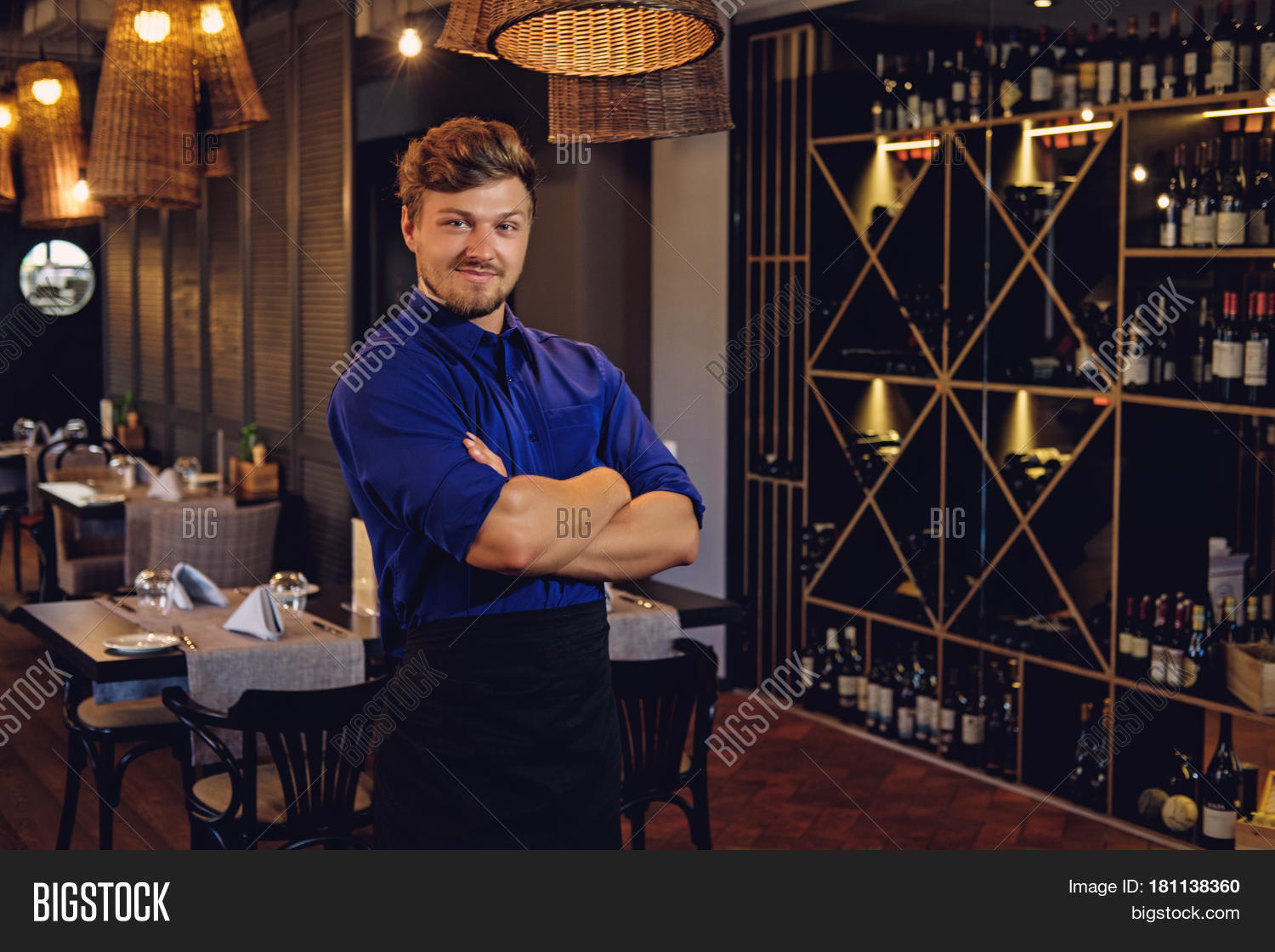 Cheerful Waiter Modern Image & Photo (Free Trial) | Bigstock