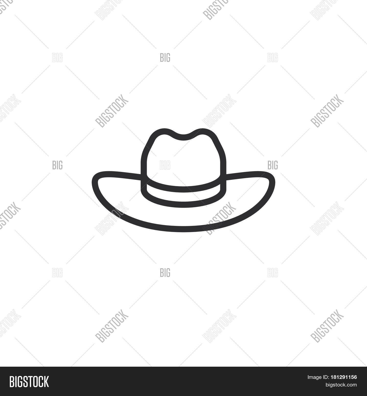 Men's Cowboy Hat Line Vector & Photo (Free Trial) | Bigstock